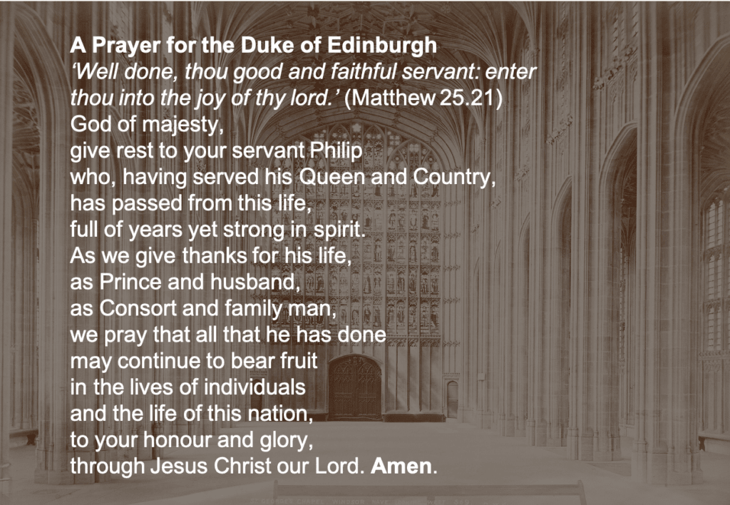 Prayer for Prince Philip - The Association of English Cathedrals
