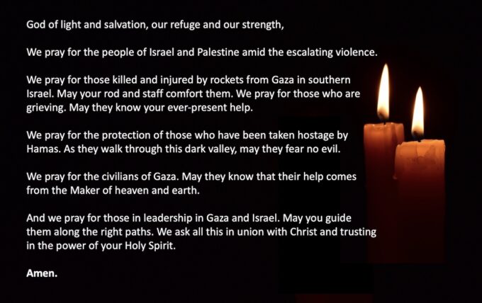 A Prayer for the Israel Palestine Conflict - The Association of English ...